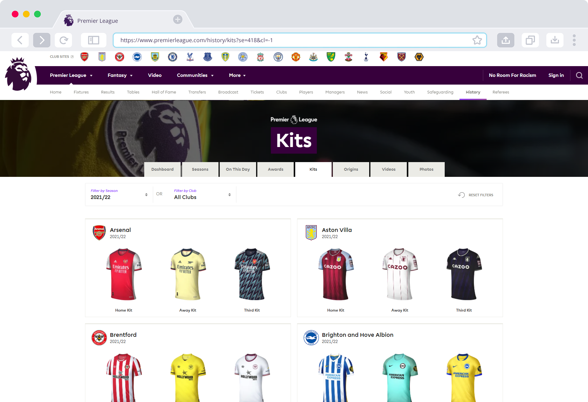 Premier League Football Team Shirts | FPL Video Templates