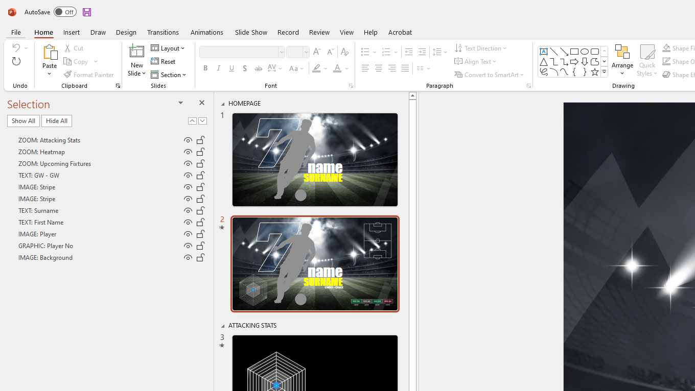 Player Opta Stats, Video Template | FPL Video Templates